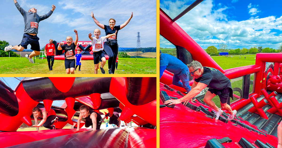 Inflatable 5k in Cheltenham for Midlands Air Ambulance Charity