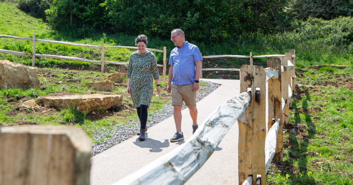 New accessible path at Woodchester Park near Stroud